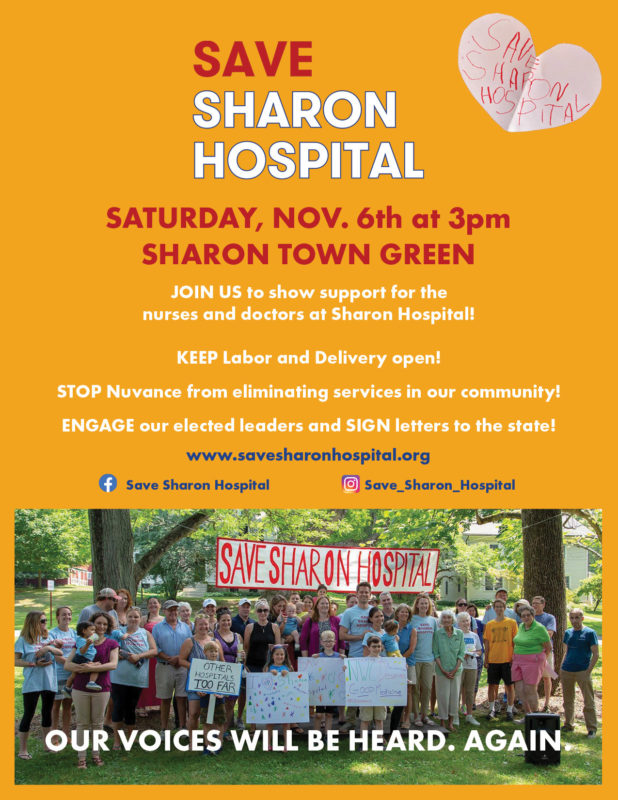 Save Sharon Hospital Rally Nov 6 @ 3PM - Cornwall CT