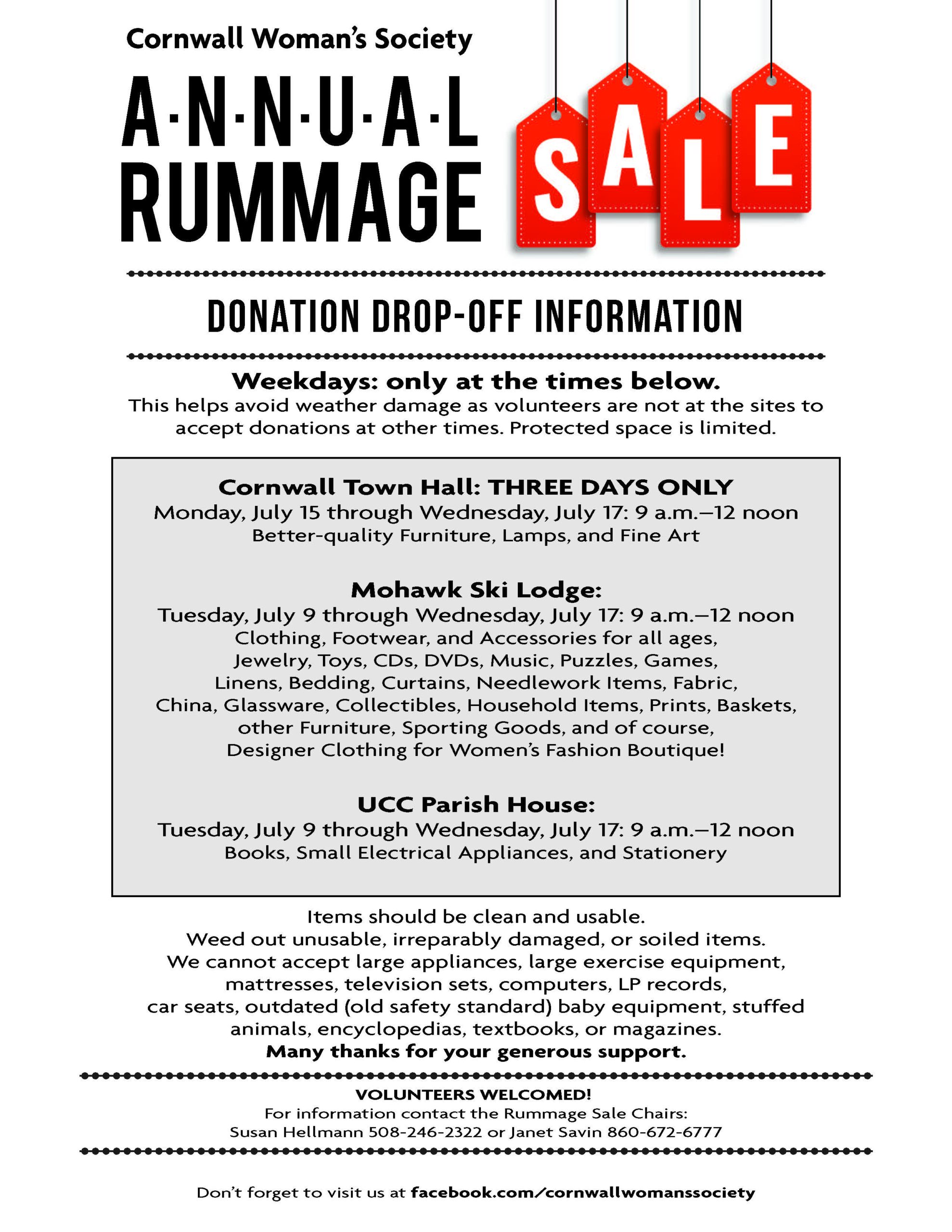 Cornwall Rummage Sale - Cornwall CT