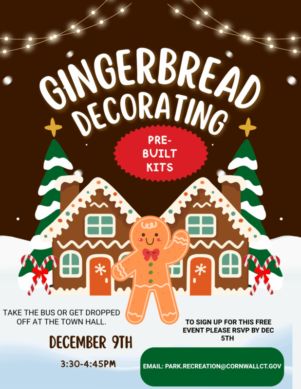 Gingerbread House Decorating - Town Hall - Cornwall CT